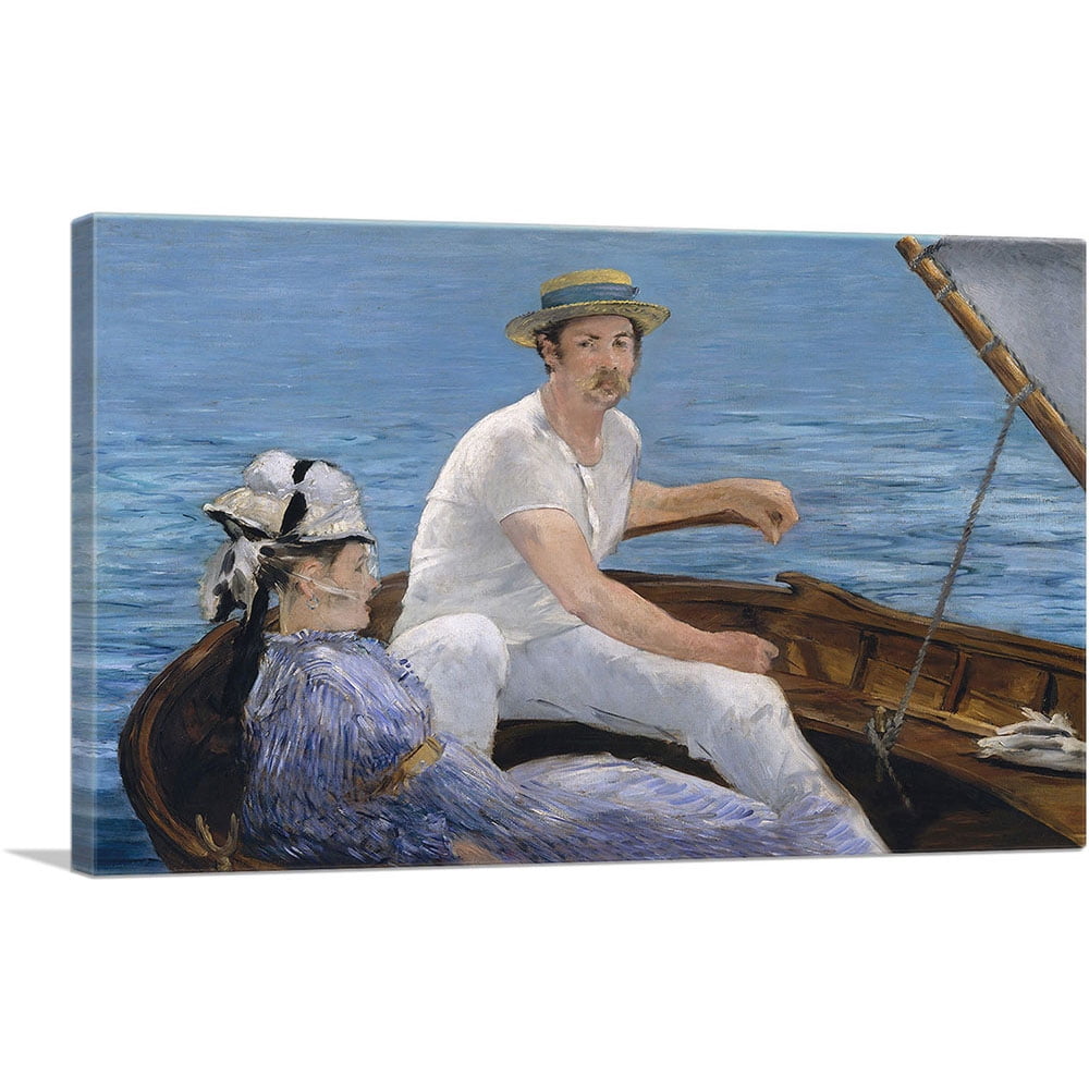 ARTCANVAS Boating 1874 Canvas Art Print by Edouard Manet - Size: 40" x ...