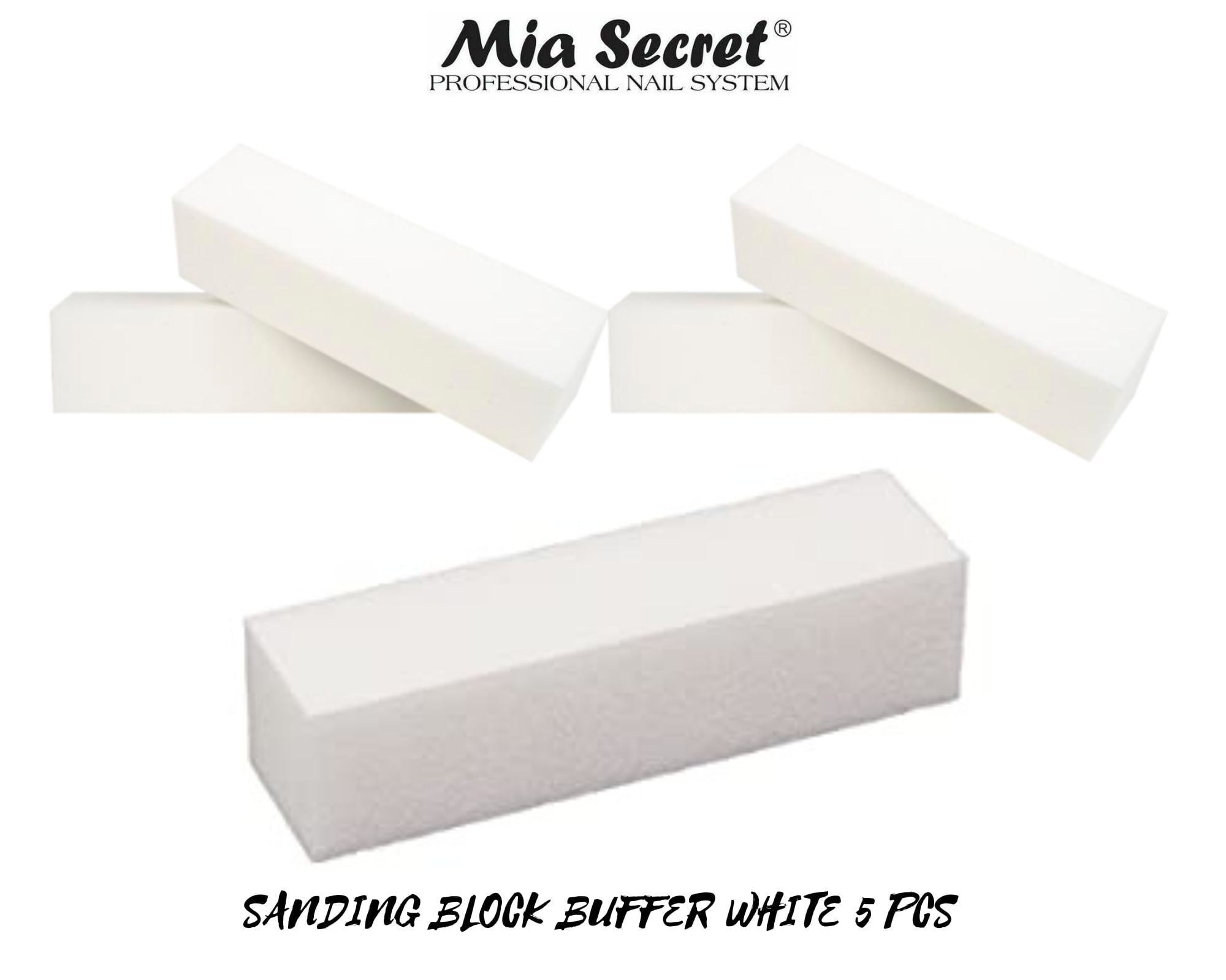 Mia Secret - SANDING BLOCK BUFFER WHITE (SB-WH) x 5 - Walmart.com
