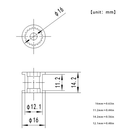 Passive Synchronous Wheel H-type Belt for 3D Printer; Aluminum Aluminum ...