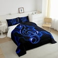 YST Blue Black Comforter Set Queen Musical Treble Clef Bedding Set ...