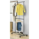 Whitmor 2-Rod Rolling Garment Rack - Gunmetal Gray - Walmart.com