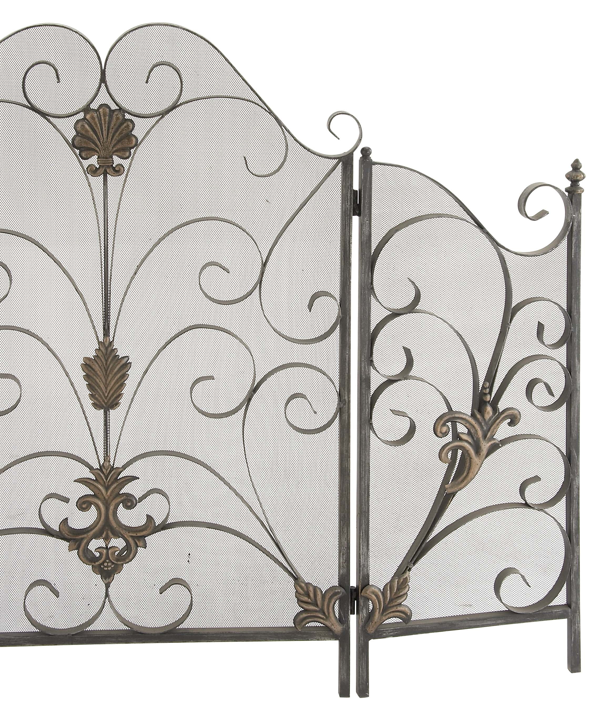 Decmode Traditional 40 Inch Metal Fire Screen For Fire Protection ...