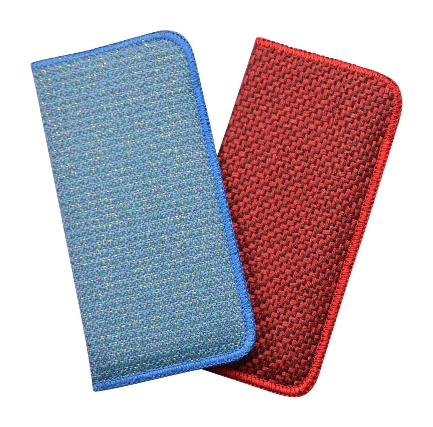 2 Pack Soft Fabric Slip Eyeglass Case Medium Tweed Fabric Asst In ...