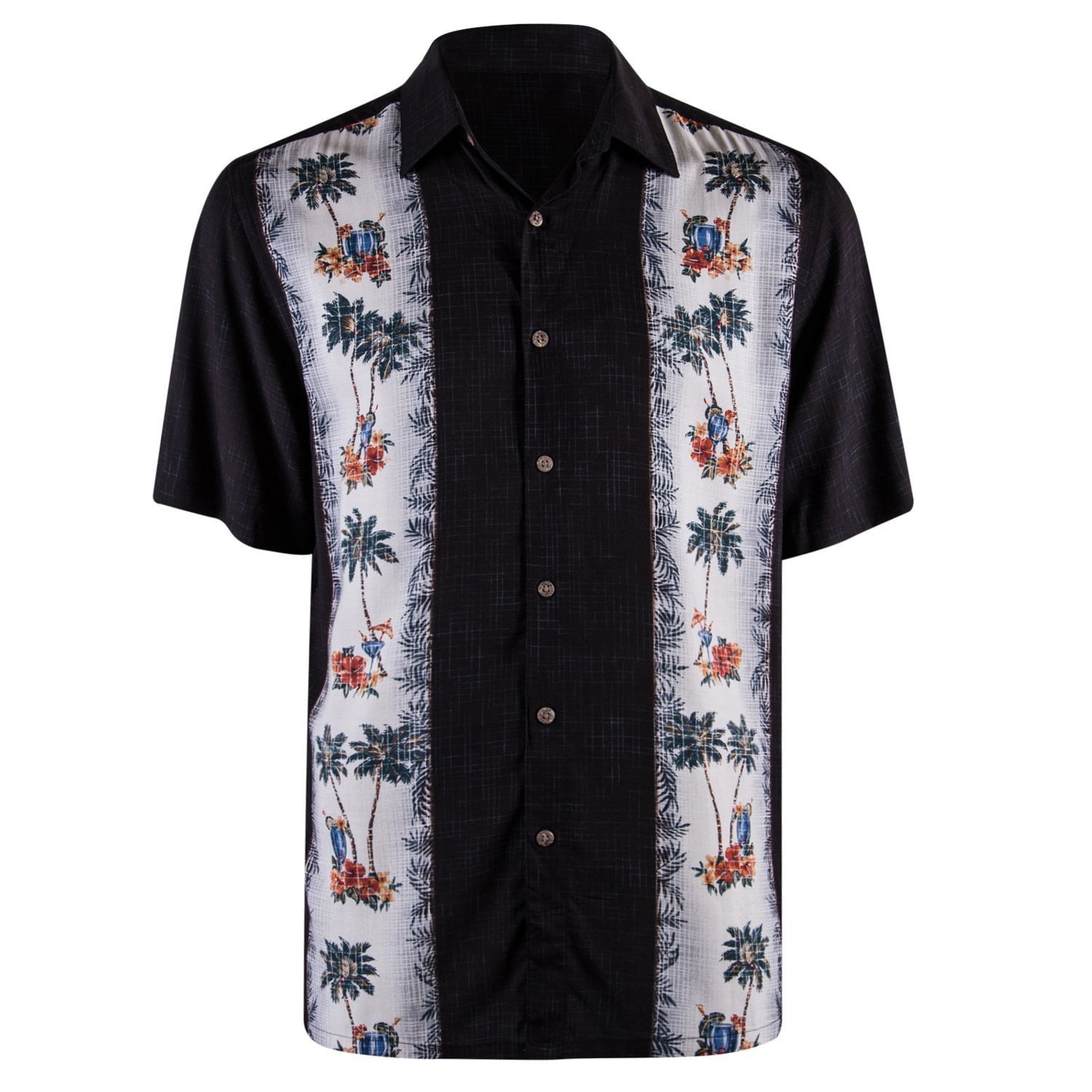 Campia Men's Rayon Print Shirt (Black 17, XXL) - Walmart.com