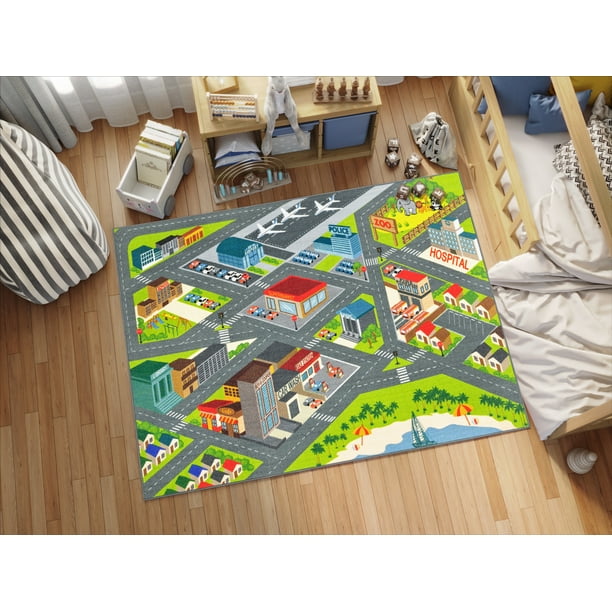 KC Cubs Playtime Collection Multicolored Polypropylene Road Map ...
