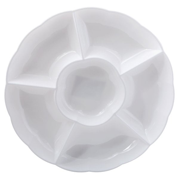 1 X White Plastic Compartment Serving Tray 12-inch - Walmart.com