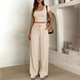 asjyhkr Summer 2 Piece Sets for Women Outfits Scoop Neck Cropped Tops ...
