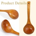 LIDUI-Wooden Ladle, 11" Long Handle Soup Ladle Spoon 3 fl oz Extra ...
