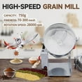 750g Grain Mill 2800W Stainless Grain Pulverizer Machine for Dry Wheat ...