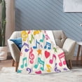 Colorful Music Notes Blanket Gift Throw Blanket Gift for Music Lovers ...