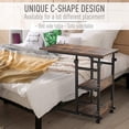 Golyzmt 3-Tier C-Shaped Adjustable Overbed Table with Wheels, Mobile ...