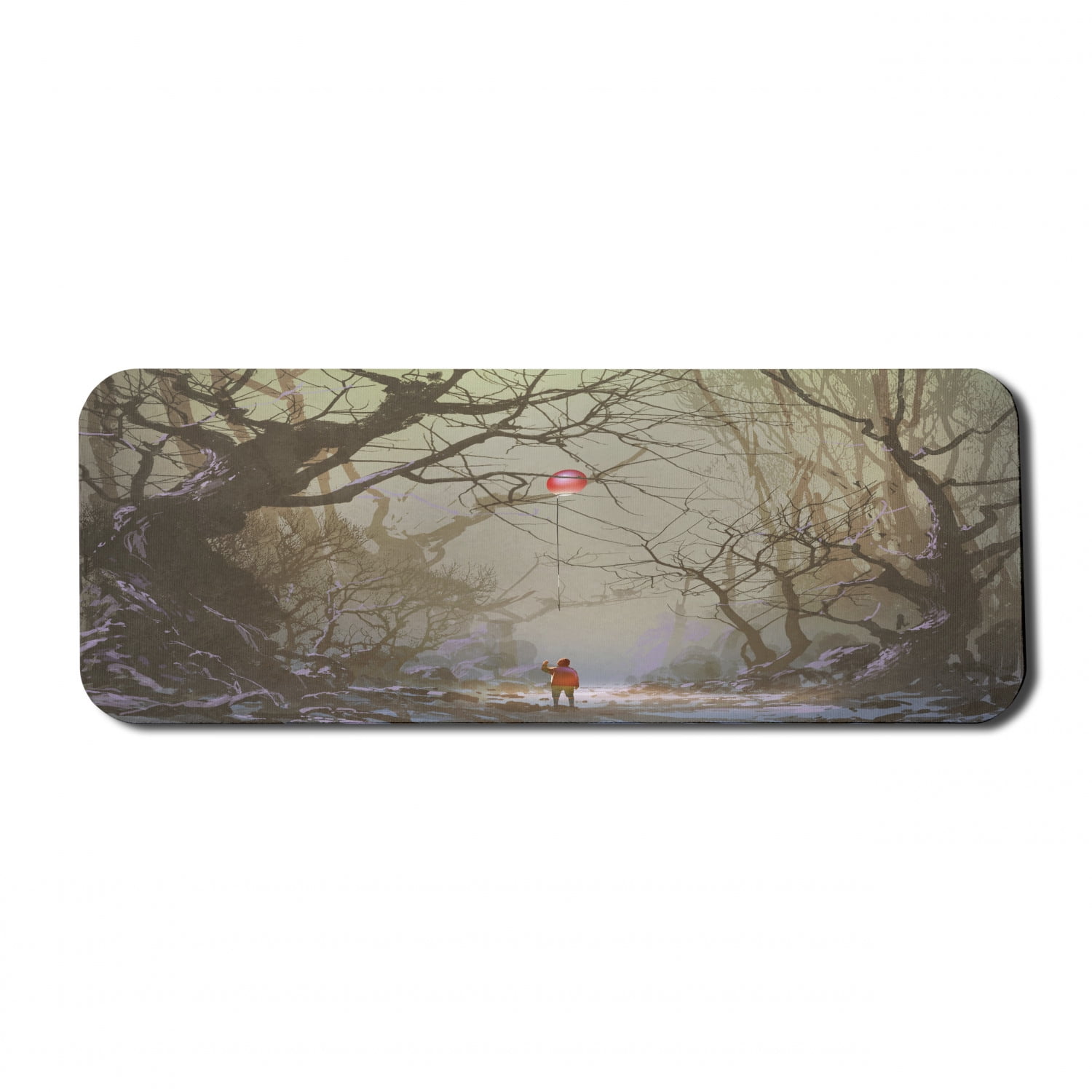 Fantasy Computer Mouse Pad, Boy Looking up Red Balloon Stuck on Tree ...