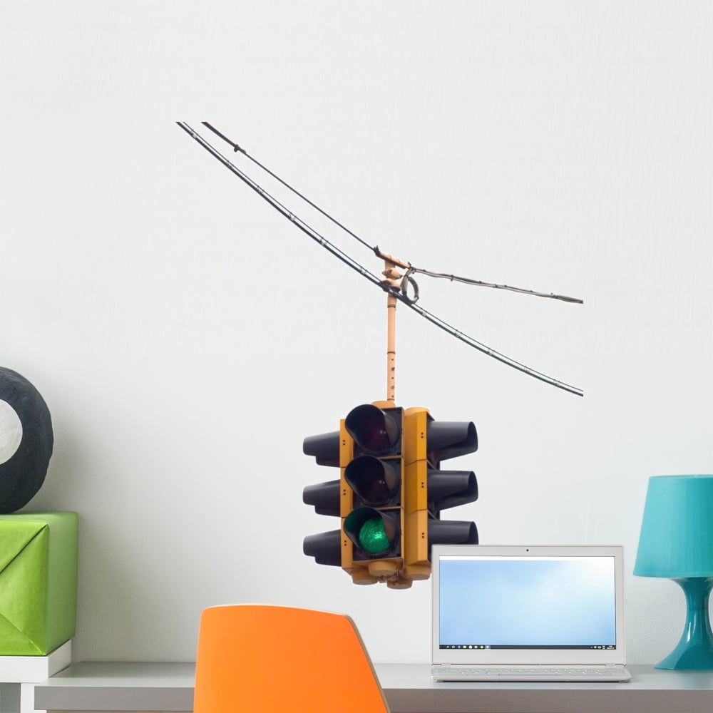 Green Traffic Light Hanging Wall Decal by Wallmonkeys Peel and Stick ...