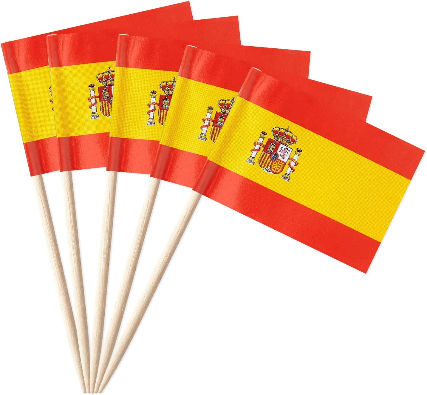 100 Pcs Spain Flag Spanish Toothpick Flags Small Mini Spanish Cupcake ...