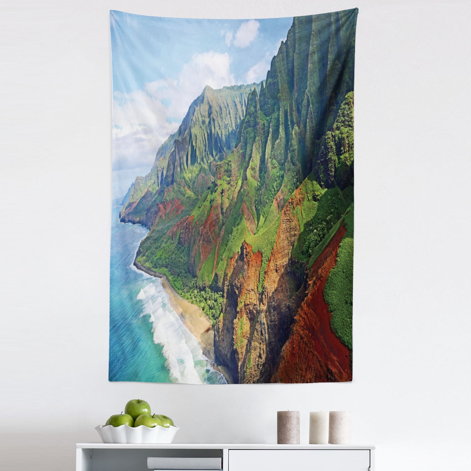 Hawaii Tapestry, Na Pali Coast Kauai Hawaii Seashore Greenery ...