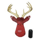 Sweet Rose Red Parade Buck Stag Deer Golden Antlers Scrollwork Wall ...