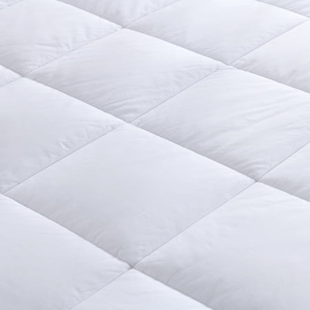 Eco Life 100% Cotton Plush Soft Mattress Pad with Eco Friendly Bio Fill ...