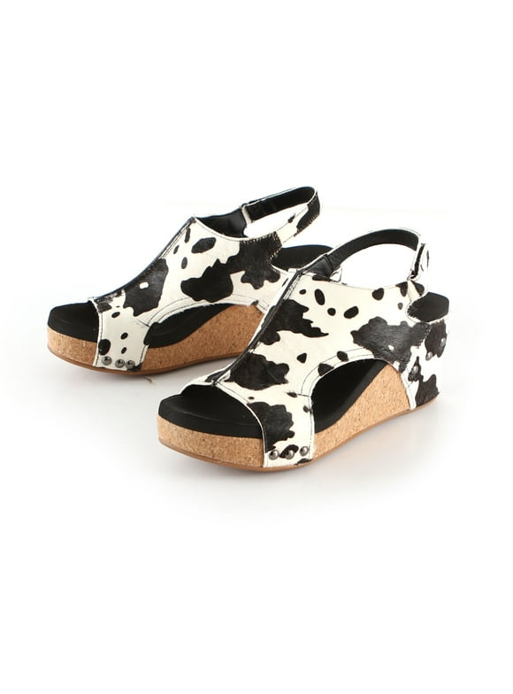 Cow Print Sandals