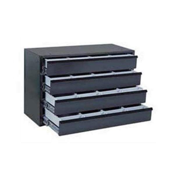 Craftline Modular Shallow 4 Drawer Rack Cabinet with Trays Black ...