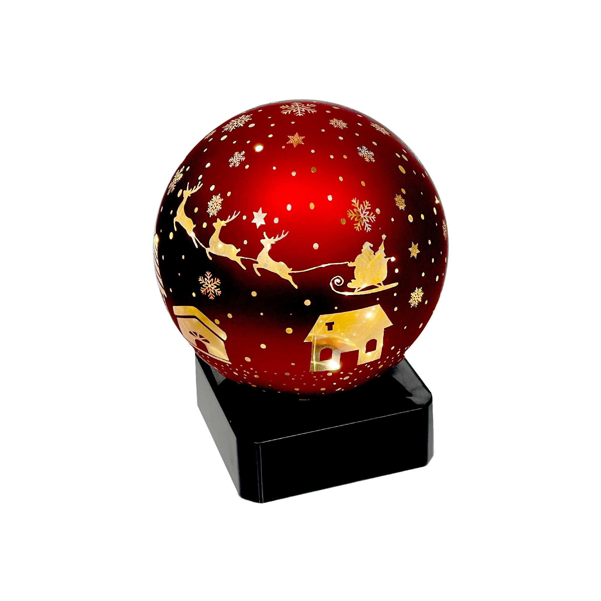 Click here for Ih Casadécor Led Rounded Glass Stand (Santa On A S... prices