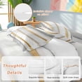 Abstract Yellow Gray White Stripes Queen Size 4 piece Duvet Cover Set,3 ...