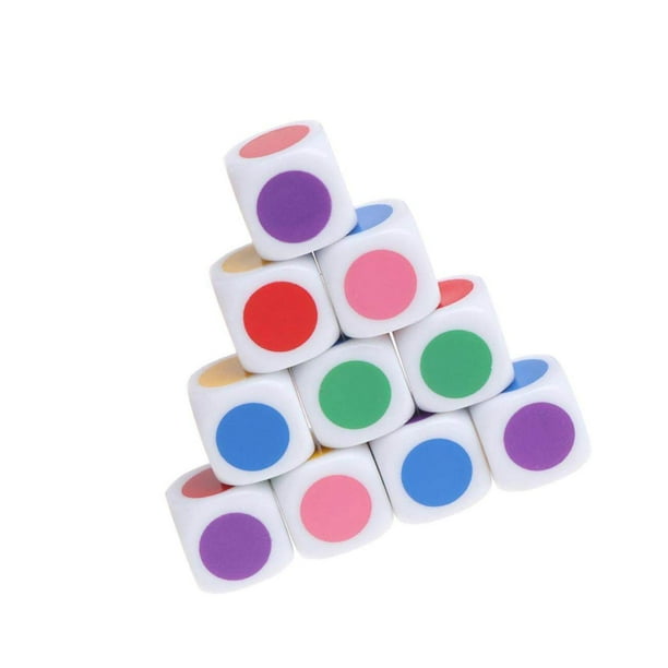 10 Pieces 16mm Blank on Dice Each Face Six Sided Dice Teaching Plastic ...