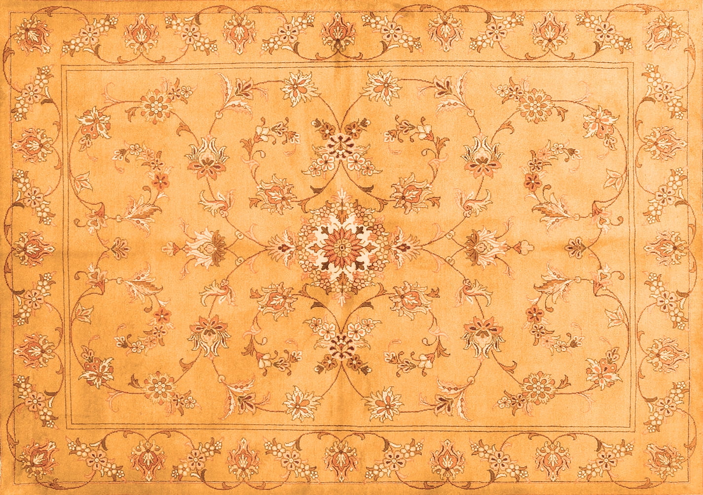 Ahgly Company Indoor Rectangle Abstract Orange Contemporary Area Rugs ...