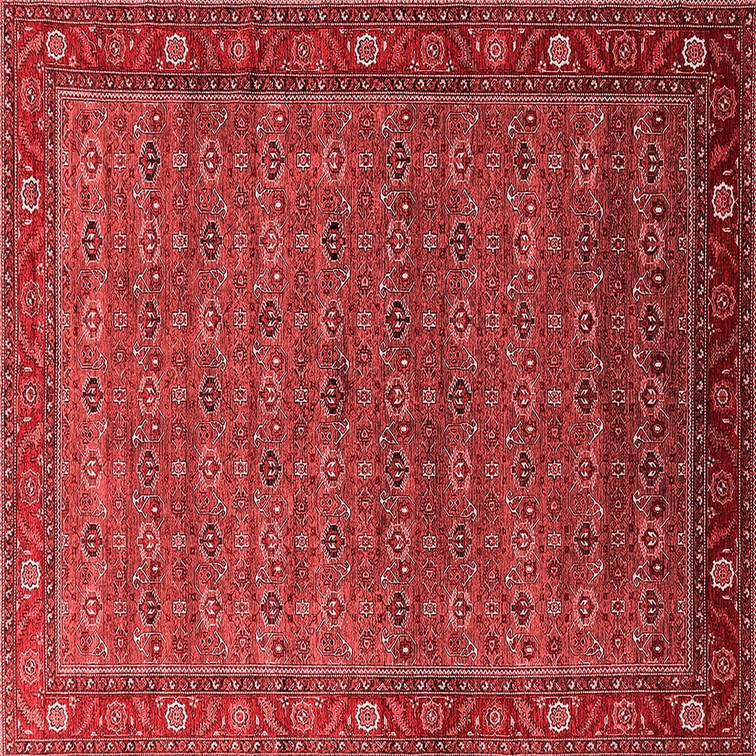 Ahgly Company Indoor Square Oriental Red Traditional Area Rugs, 6 ...