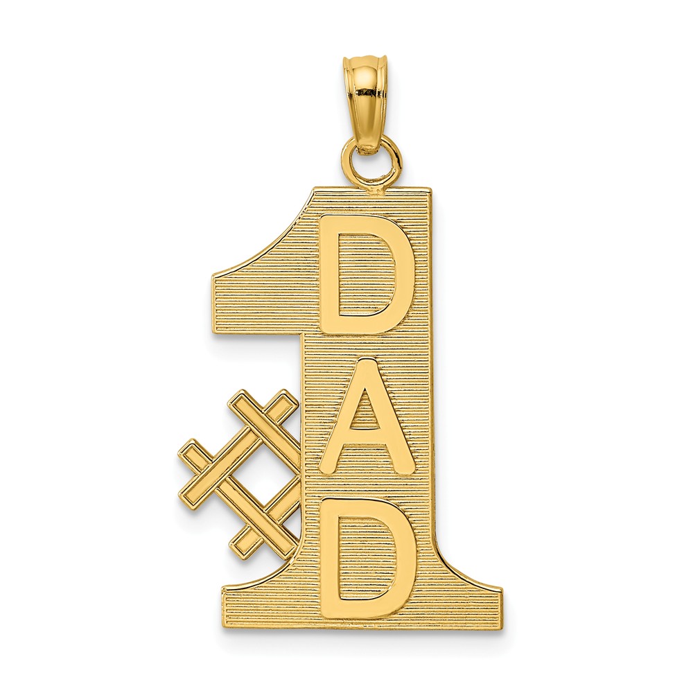 FB Jewels 14K Yellow Gold #1 Dad Charm Pendant - Walmart.com