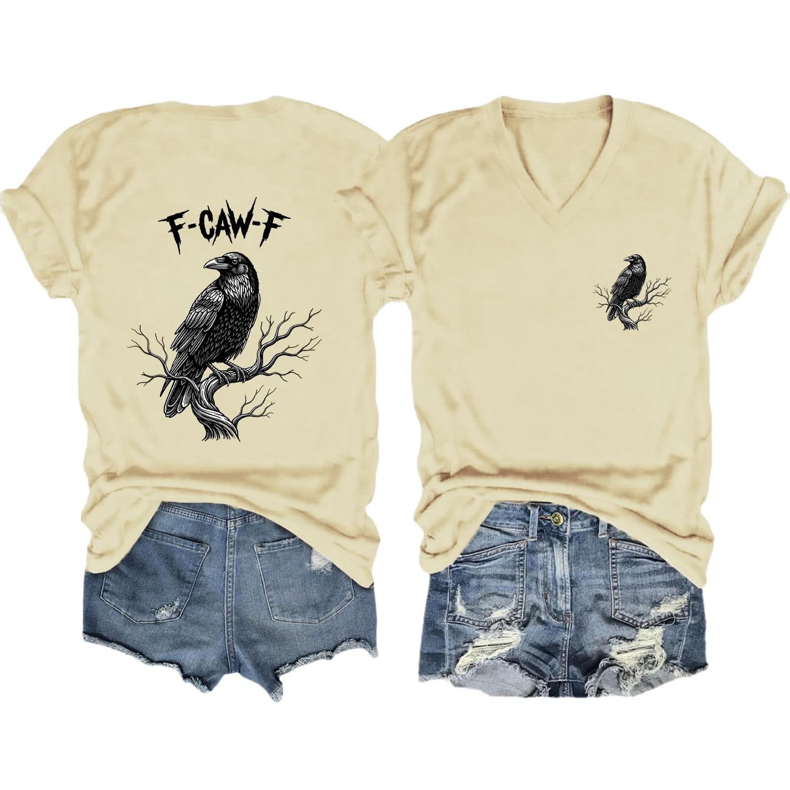 HUITKMM Womens Shirts Trendy 2025 Fcawf Crow Shirt F Caw F Crow Shirt ...