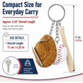 Baseball Keychain Set - 3-Piece Wooden Bat, Ball & Glove Charm for Men ...