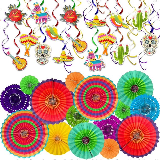 46 piezas de decoraciones para fiestas mexicanas, suministros para ...