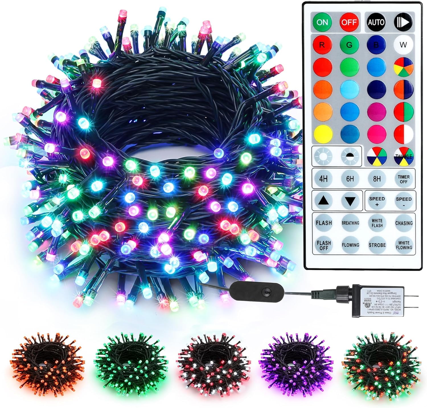 Color Changing Christmas Lights, 66ft 200 LED RGB String Lights with ...