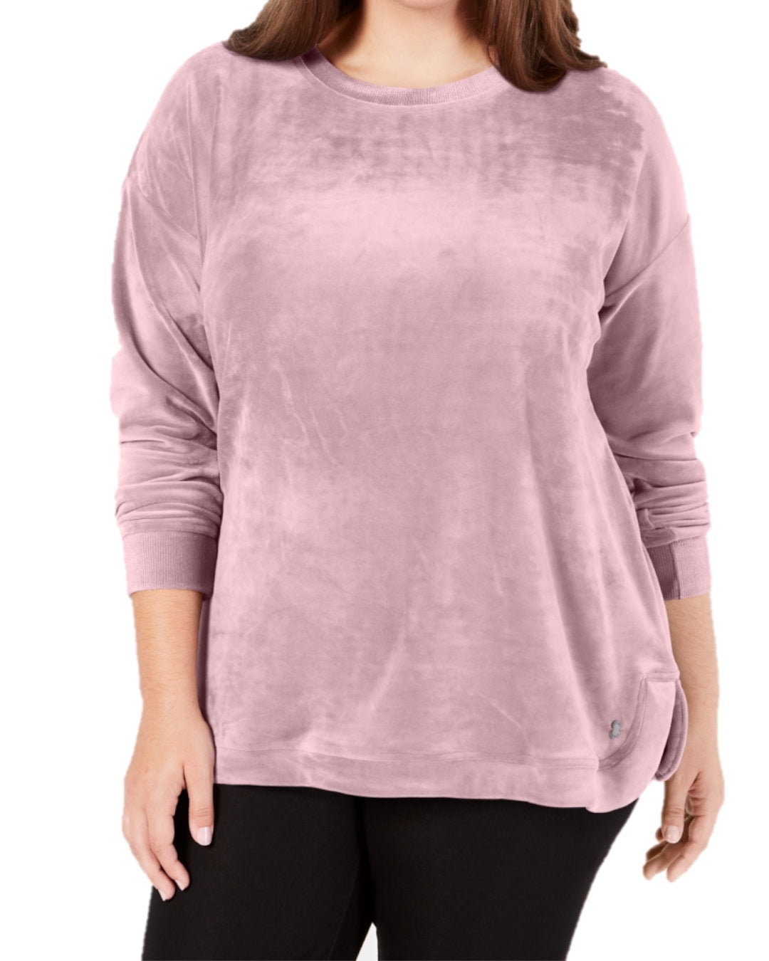 Ideology Womens Velour Drop Shoulder Top - Walmart.com