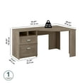 Wheaton 60W Reversible Corner Computer Desk with Storage in Driftwood ...