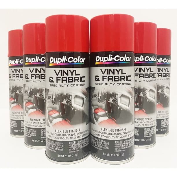 Duplicolor HVP100 - 6 Pack Vinyl & Fabric Spray Paint Red - 11 oz ...
