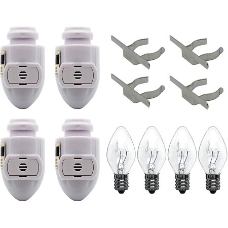 Auto On Sensor Plug in Night Light Module Includes 4 Bulbs and 4 Metal ...