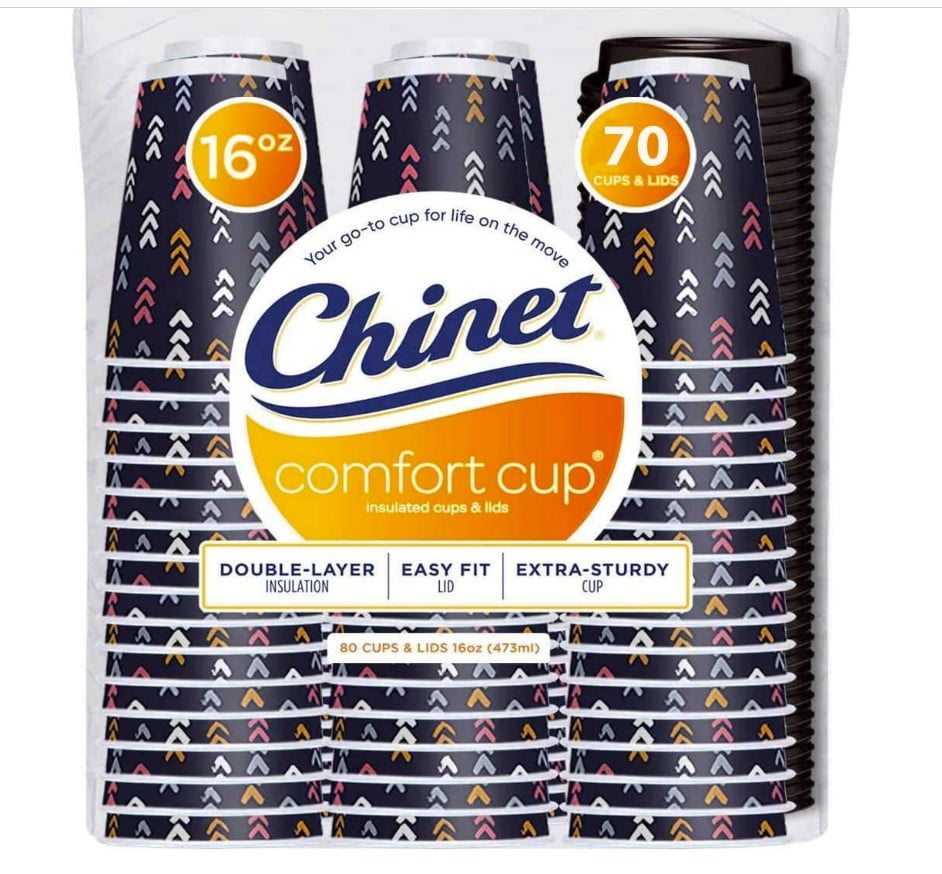 Chinet Comfort 16 oz Cups With Lids (70Count Each), 70Count - Walmart.com