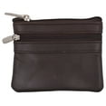 Genuine Leather Coin Change Purse With Front ID Window & Key Ring 710 ...