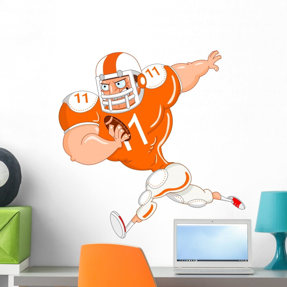 Football Player Wall Decal by Wallmonkeys Peel and Stick Graphic (24 in ...