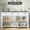 Homfa Farmhouse Kitchen Buffet Cabinet with Adjustable Shelves, 2 ...