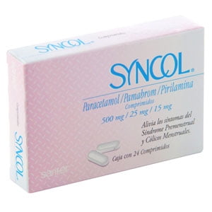 Syncol 500 mg /25 mg /15 mg Caja Con 24 Comprimidos Syncol TABLETA ...