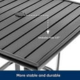 Patio Bar Table, Outdoor Bar Height Bistro Table with Umbrella Hole ...