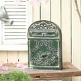 Bigfortune Green Rustic Mailbox Wall Mount Mailboxes Letter box for ...