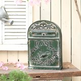 Bigfortune Rustic Green Metal Wall Mounted Mailboxes for Home ...