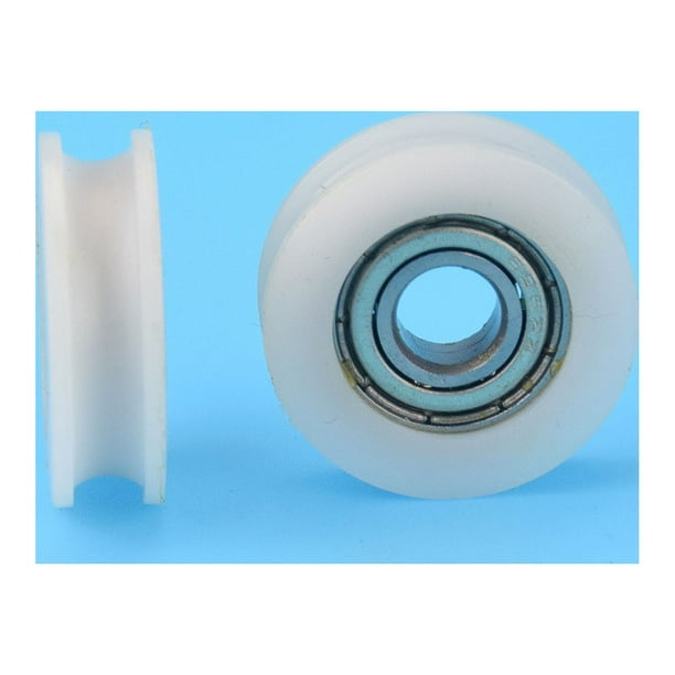 Set of 5 nylon rollers with grooves - For sliding gates, corner bars ...