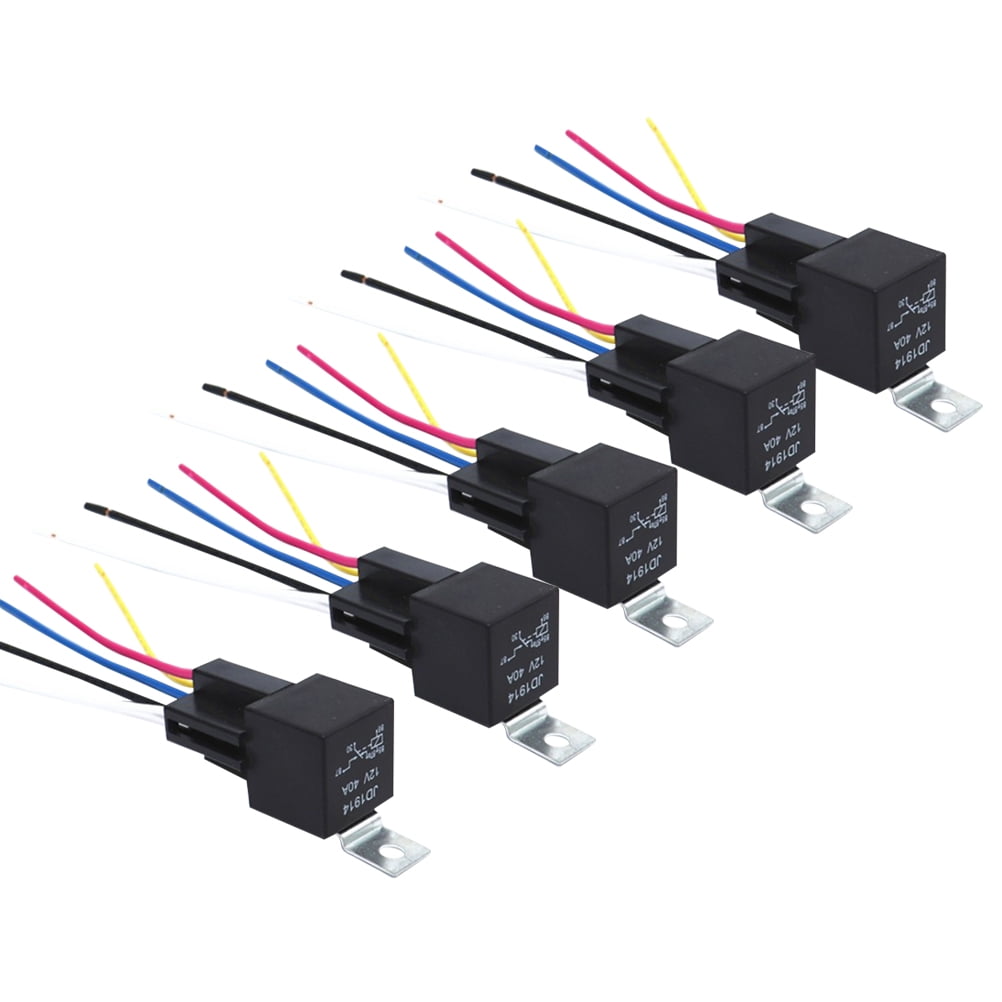YFJQTZX 5 pc Automotive Relay 12V 5pin 40A Car Relay with Terminal Auto ...