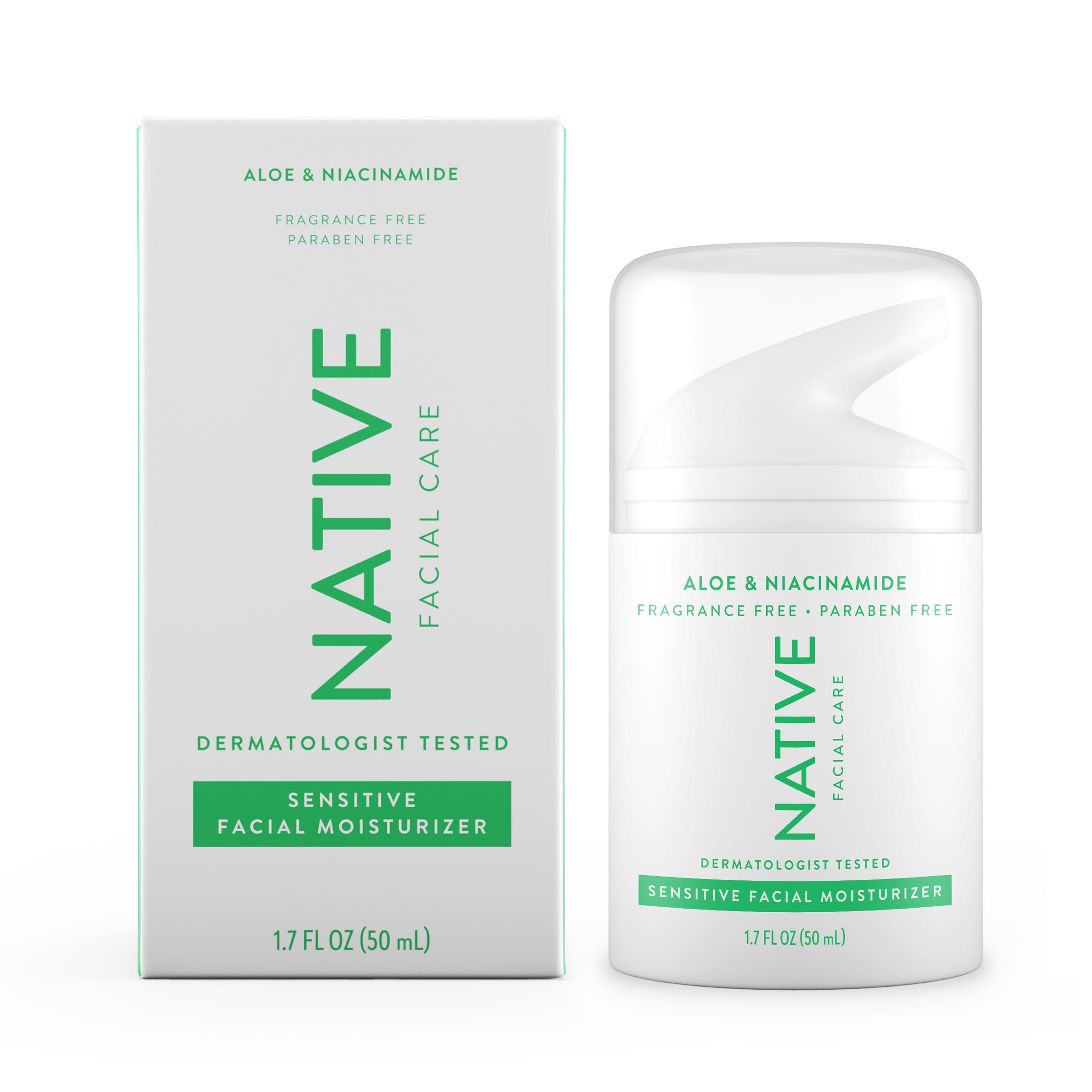 Crema hidratante facial Native Sensitive Daily 50 ml con vitamina B3 ...