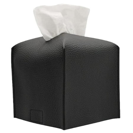 PU Leather Square Tissue Box Cover Tissue Box Cover with Bottom Belt ...