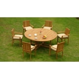 "WholesaleTeak Outdoor Patio Grade-A Teak Wood 72"" Round Dining Table ...